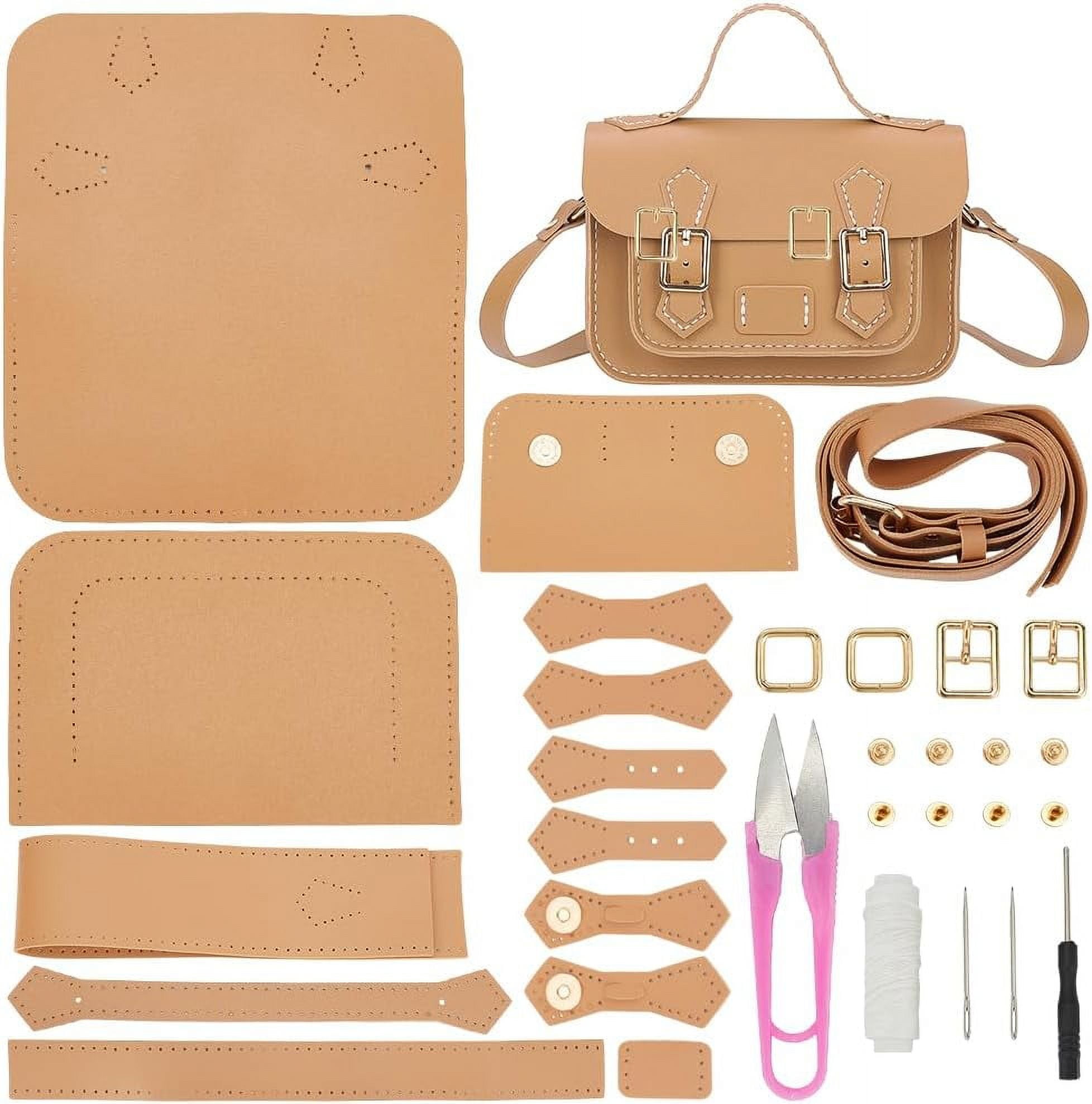 DIY Crossbody Bag Making Kits PU Leather Shoulder Bag Sewing Set with ...