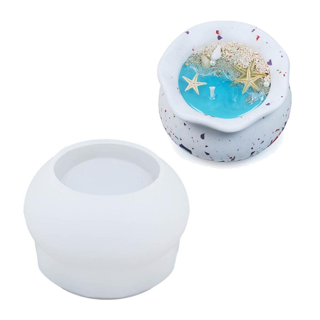 DIY Crystal Epoxy Resin Mold Fish Tank Storage Can Ashtray Flower Pot ...