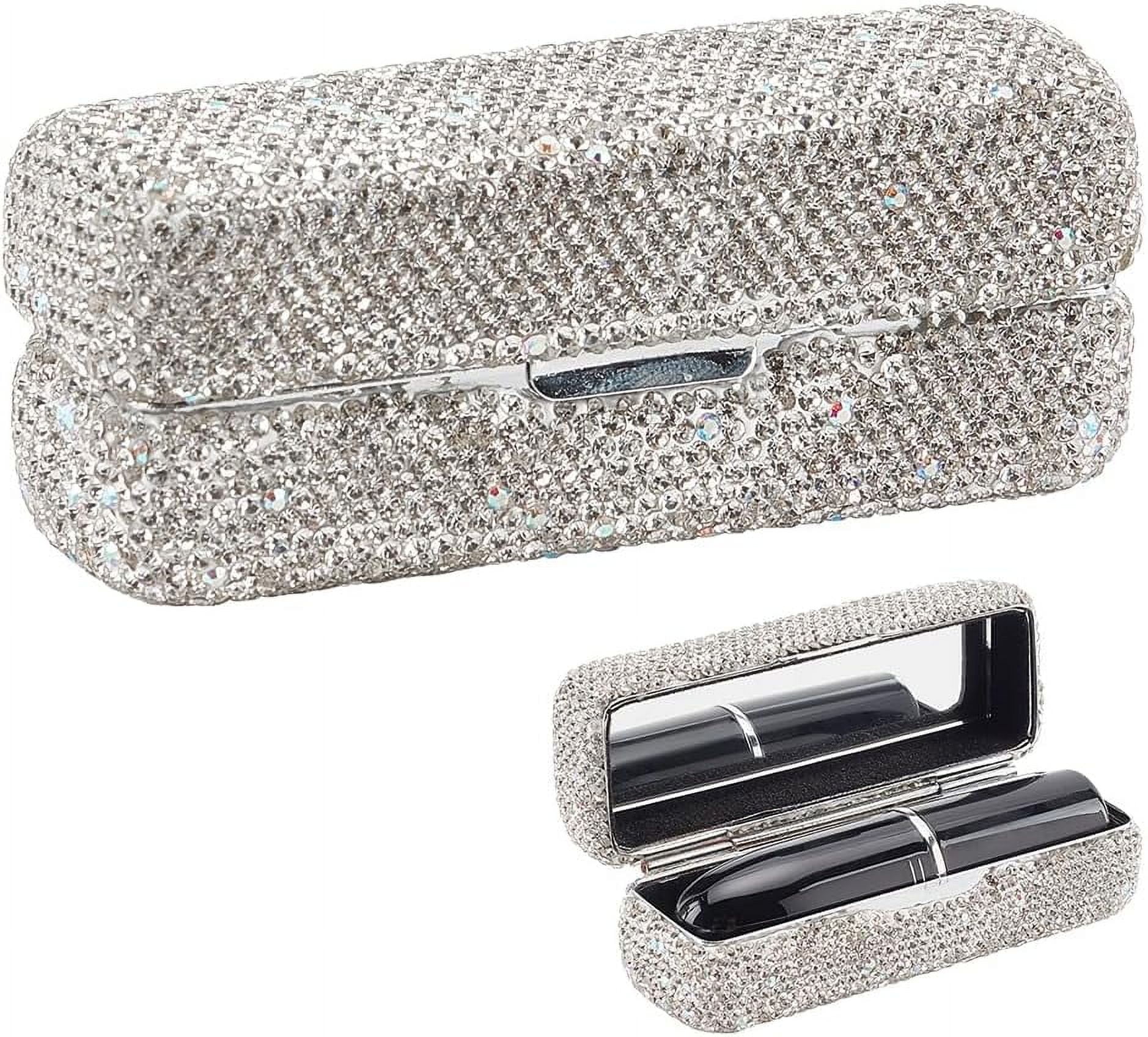DIY Crystal Lipstick Case Holder with Mirror 3.36x1.25x1.33 inch Shiny ...