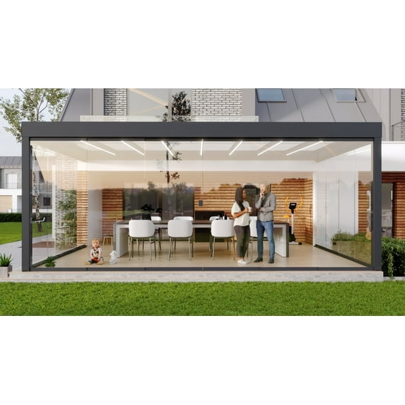 DIY Cubo Easy Glass Roof 10' by 10' Sunroom Patio Cover - Walmart.com