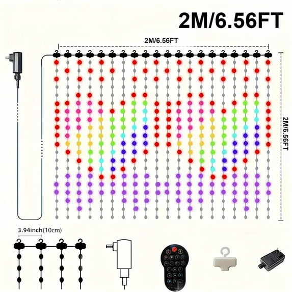 DIY Curtain Lights, Multiple Lighting Modes, APP Control, for Bedroom ...