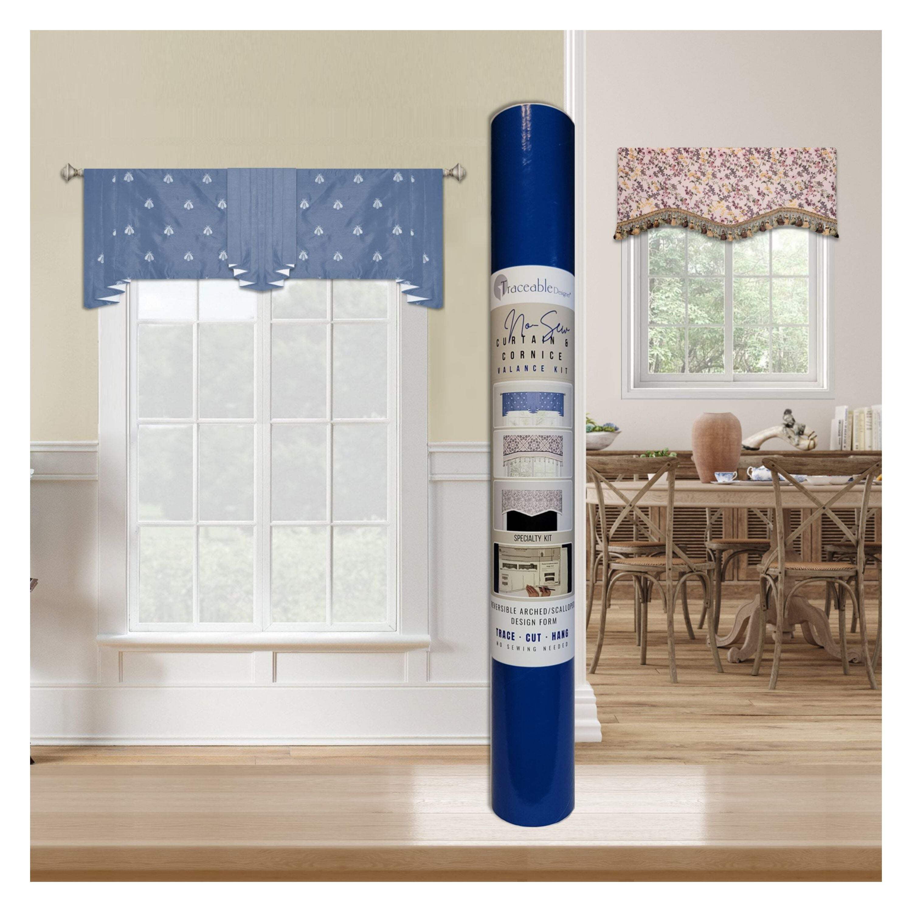 Multi-Style Curtain & Cornice Kit, Use Any Fabric to Make Custom ...