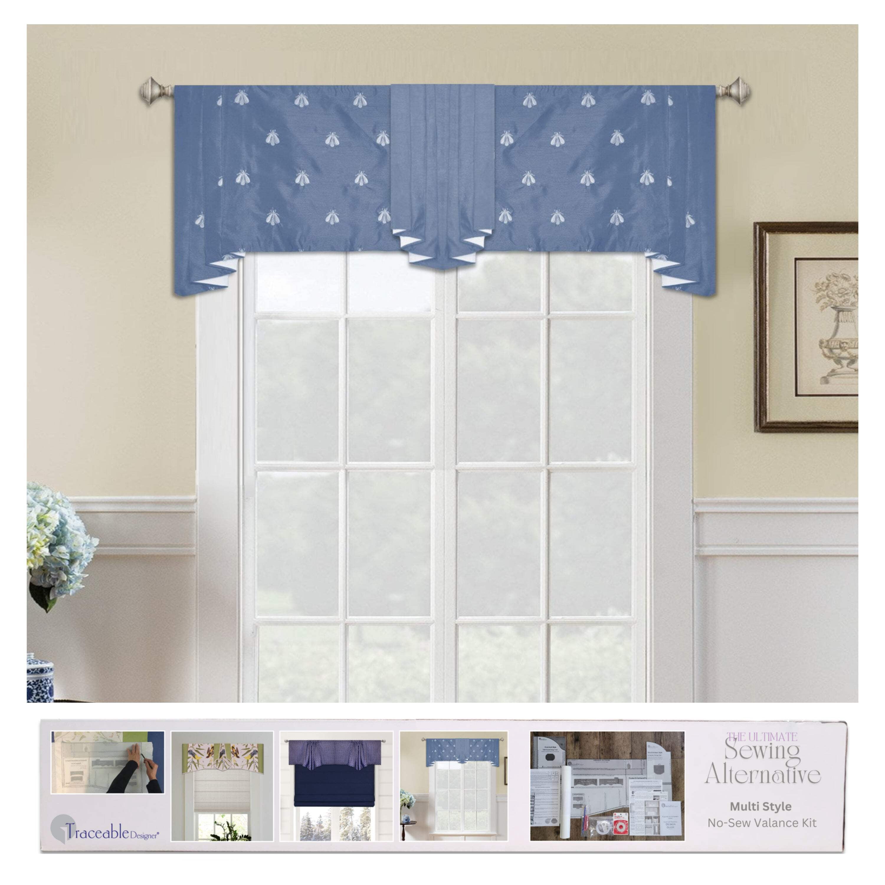 DIY Curtain Valance Kit, No-Sew Home Decor, Rod Pocket - Walmart.com