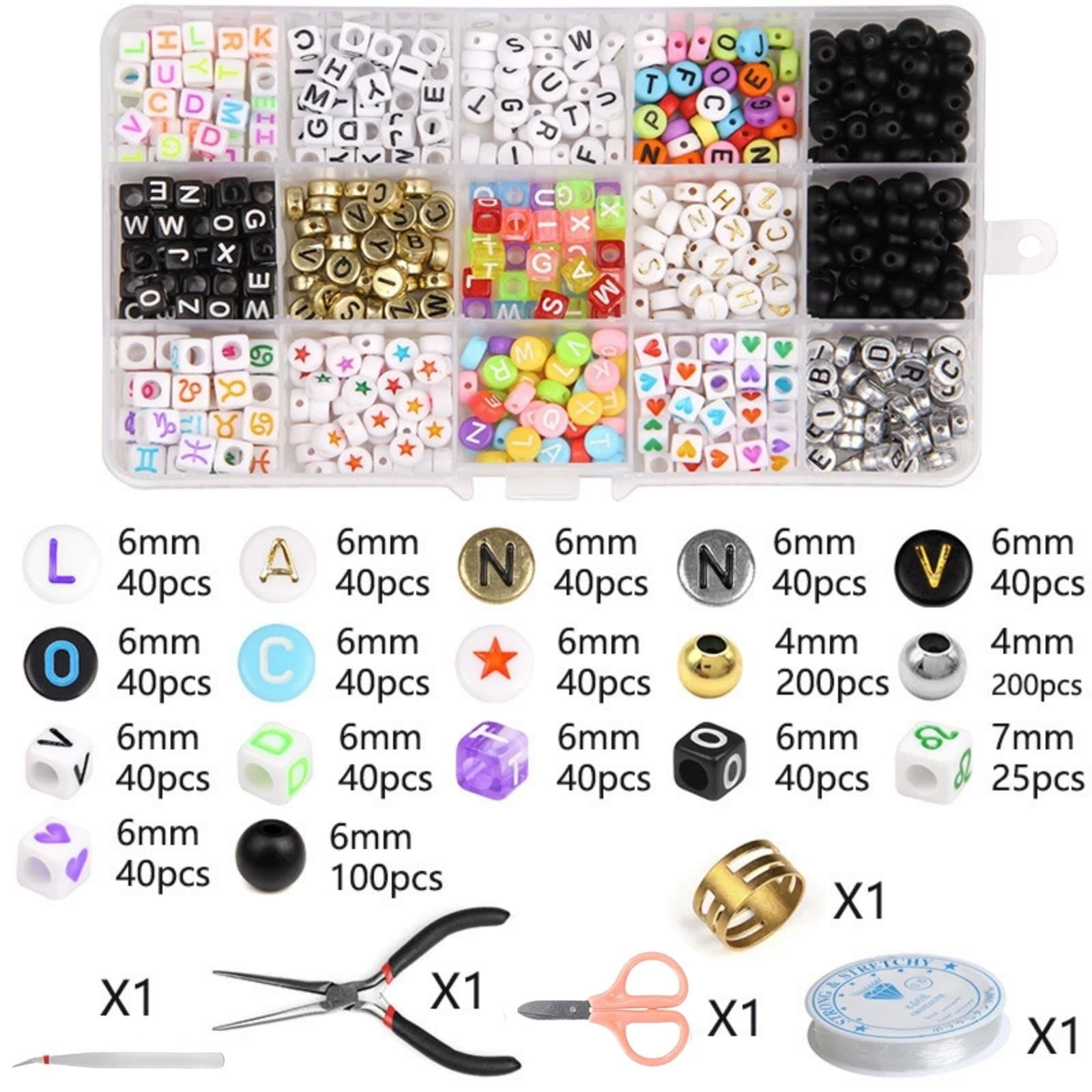 DIY Custom Alphabet Beads Set | Polymer Clay Letter Beads for Jewelry ...