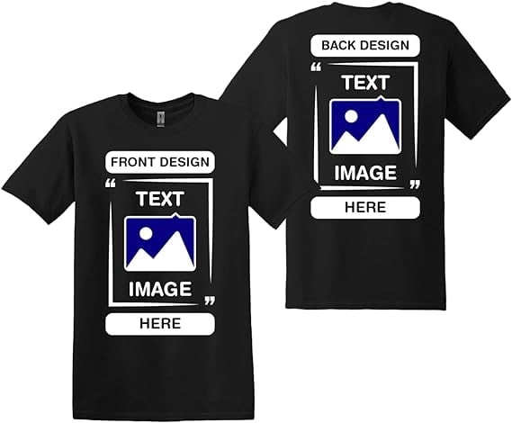 DIY Custom T-Shirts Customize Your Image Text & Photo Front & Back men ...