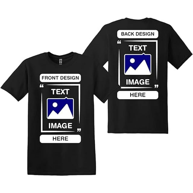 DIY Custom T-Shirts Customize Your Image Text & Photo Front & Back men ...