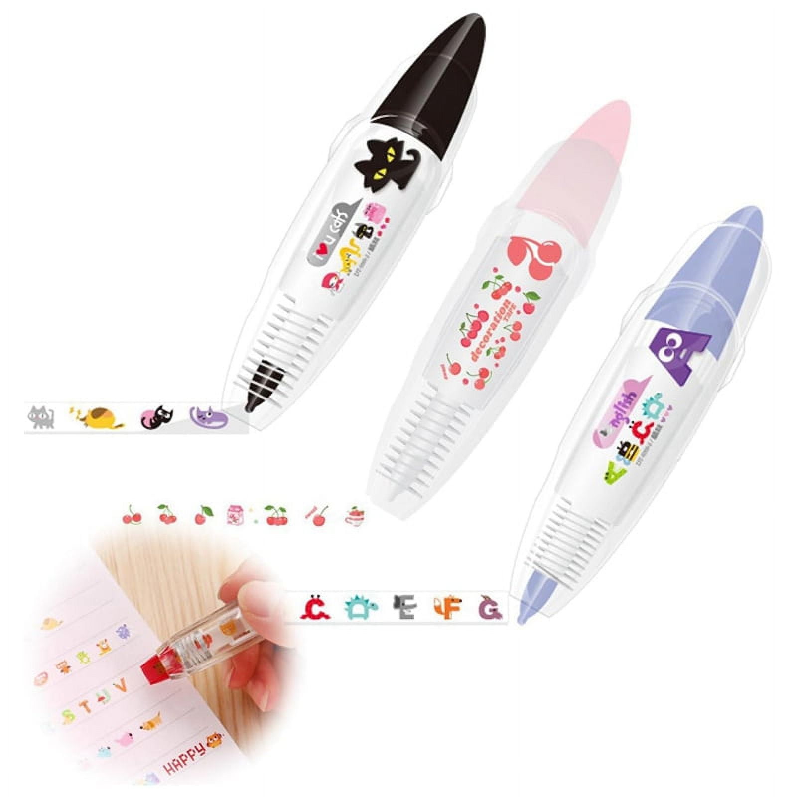 DIY Cute Animals Type Deco Pen, Cartoon Correction Tape (3PCS ...