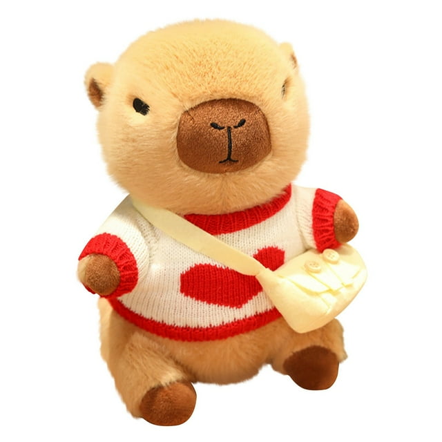 DIY Cute Capybara Plush with Clothes & Bag Capybara Stuffed Plushies ...