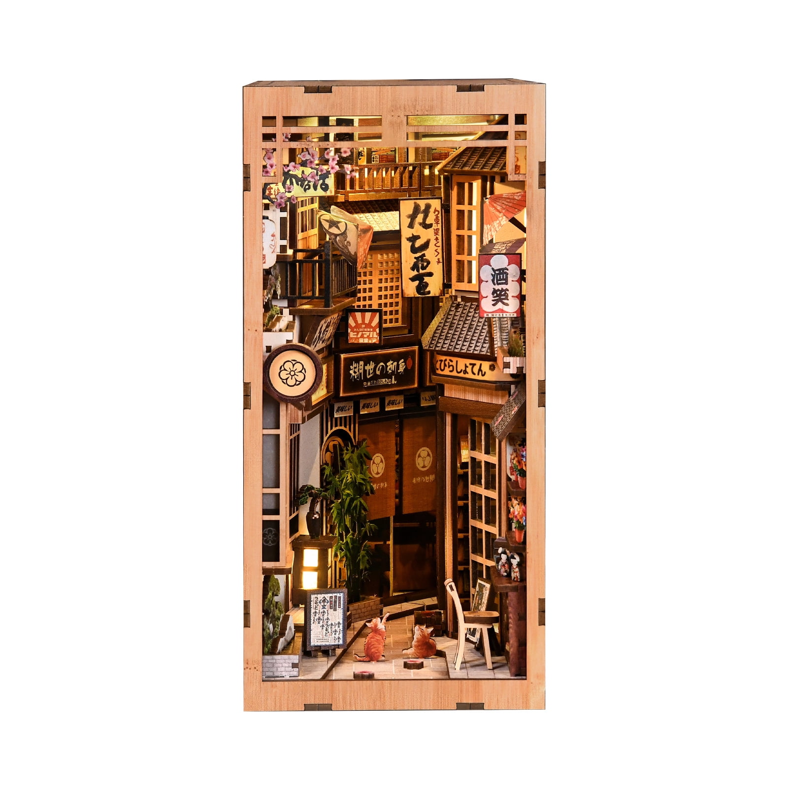 DIY Cutefun Bookend Cottage with LED Light, 3D Wooden Miniature Cottage ...