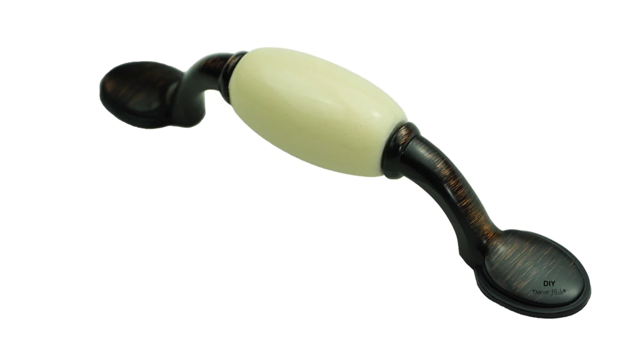 DIY Décor Hub - 3 in Oil-Rubbed Bronze with Beige Ceramic Cabinet Pulls ...