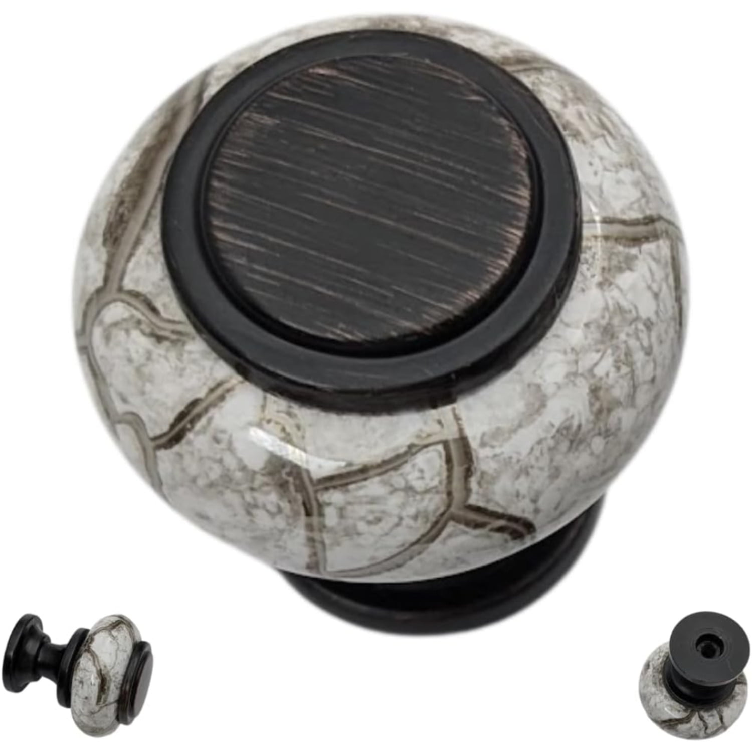 DIY Décor Hub-Small Oil-Rubbed Bronze Granite-Gray Ceramic Cabinet Knobs 10 Pack - Walmart.com