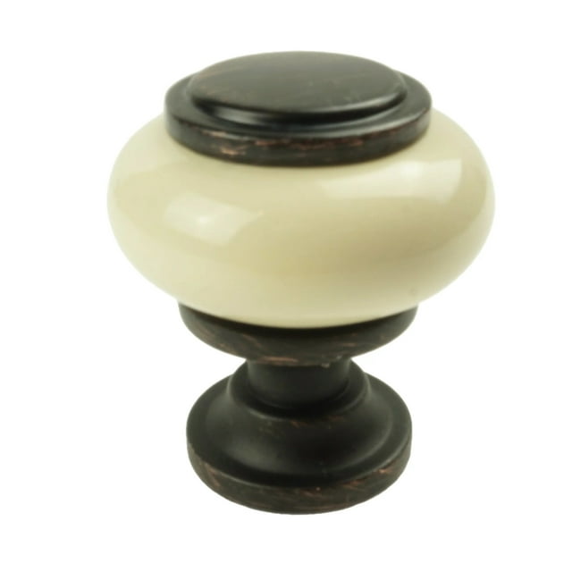 DIY Décor Hub - Small Oil-Rubbed Bronze with Beige Ceramic Cabinet ...