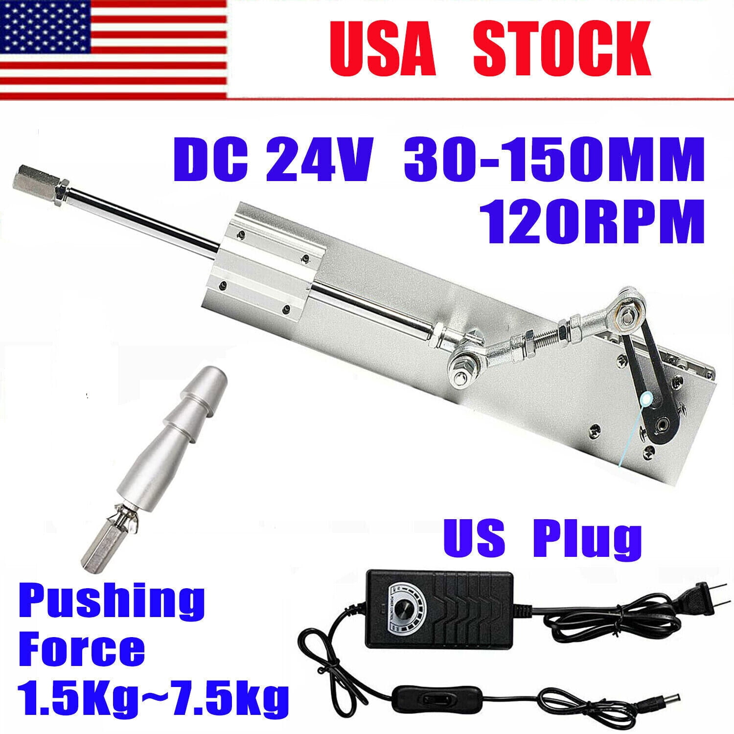 DIY DC 24V Stroke 150MM 6" 120RPM Reciprocating Linear Actuator Motor ...