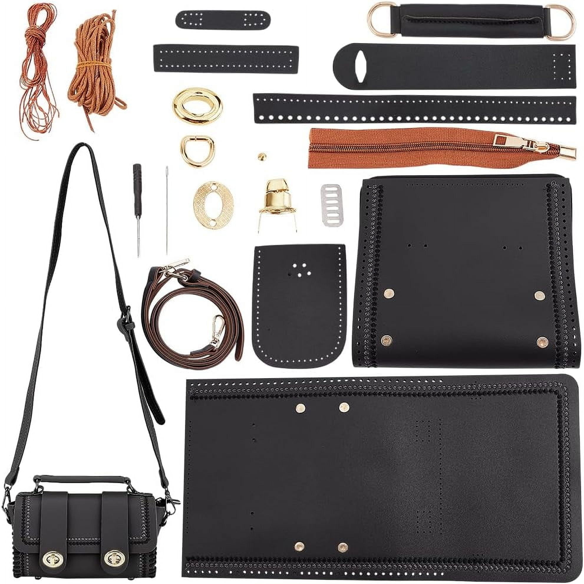 DIY DIY Shoulder Bag Making Kit PU Leather Knitting Crochet Bag Making ...