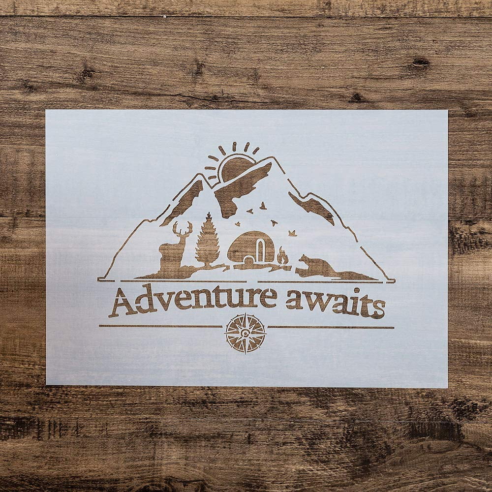 DIY Decorative Adventure Stencil Template for Painting on Walls ...