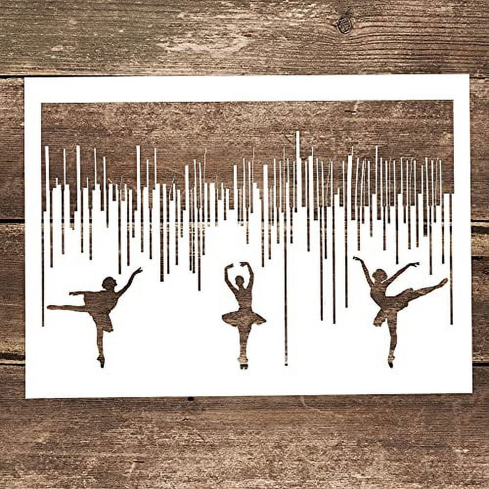 DIY Decorative Ballerina Stencil Template for Painting on Canvas Wood ...