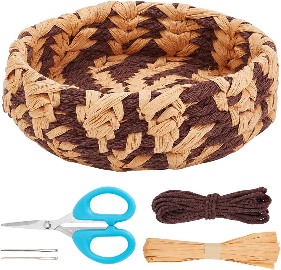 DIY Decorative Basket Coiled Basket Kit Basket Weaving Kits Basket Craft Kits Beginners Rope ...