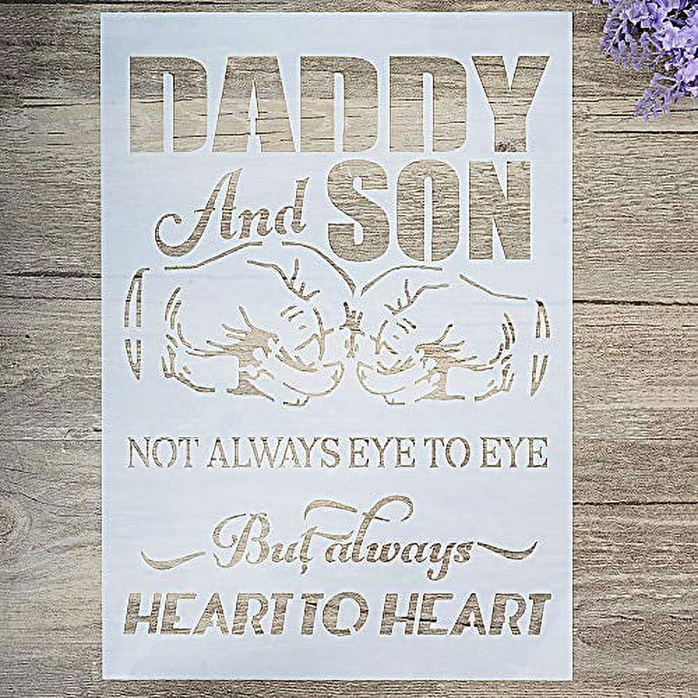 DIY Decorative Dad and Son Letter Stencil Template for Painting on ...