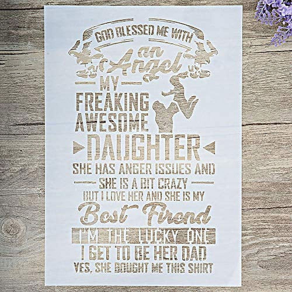 DIY Decorative Daughter Letter Stencil Template for Painting on Walls ...