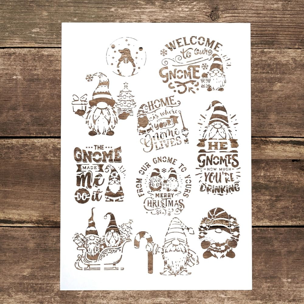 DIY Decorative Gnome Stencil EC36 Template for Painting on Canvas Wood ...