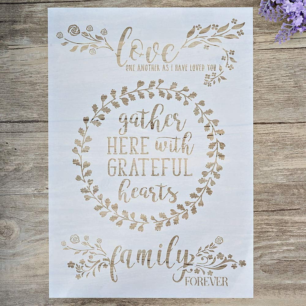 DIY Decorative Love Family Stencil Template for Painting on Walls ...