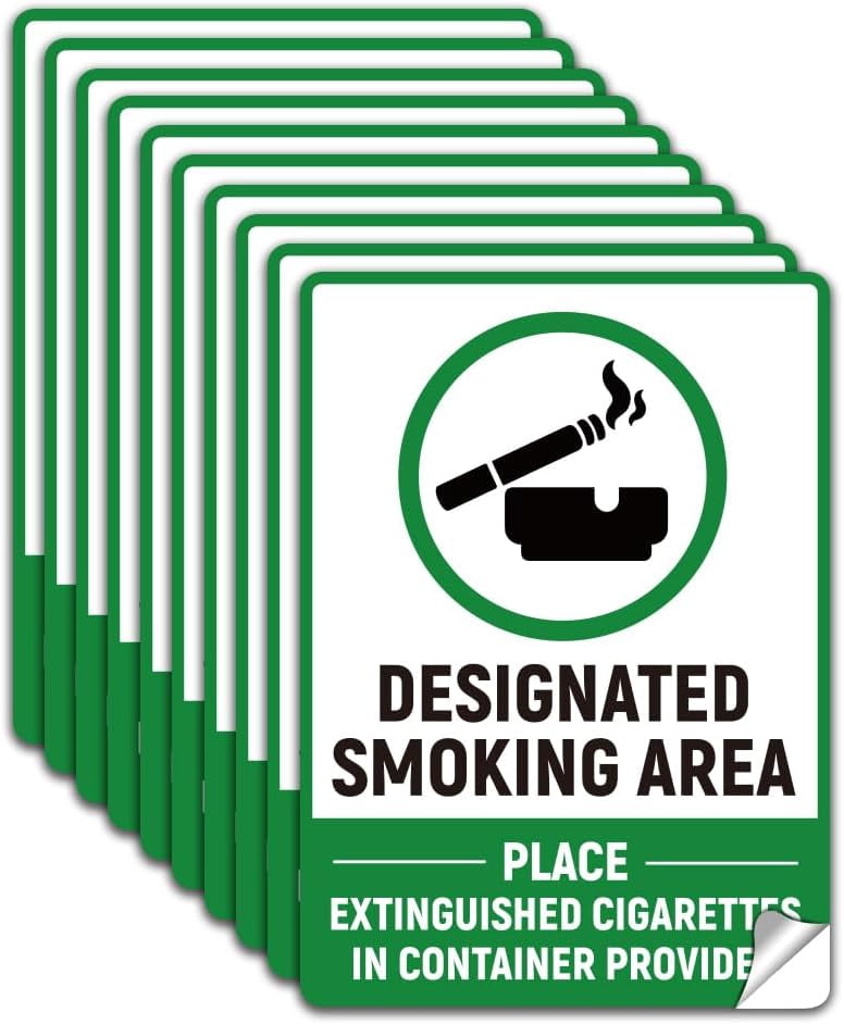 DIY Designated Smoking Area Signs Stickers PVC Self Adhesive Please ...