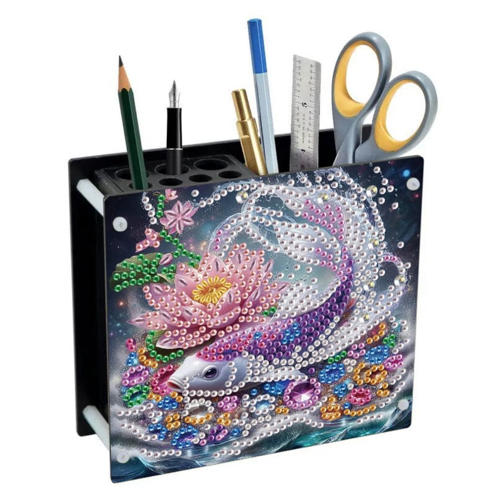 DIY Diamond Art Painting Creative Design Acrylic Pen Holder Desktop ...