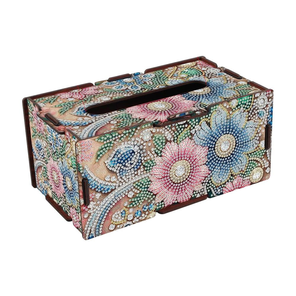 DIY Diamond Art Painting Tissue Box - Wooden Rhinestone Art Kit with ...