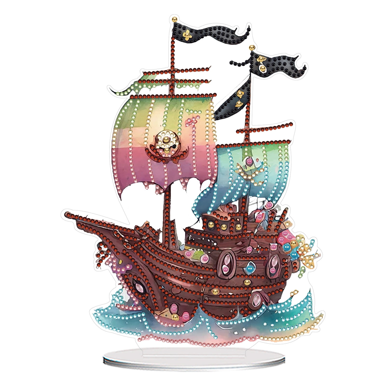 DIY Diamond Dot Ornaments, Diamond Art Painting Sailboat Creative ...