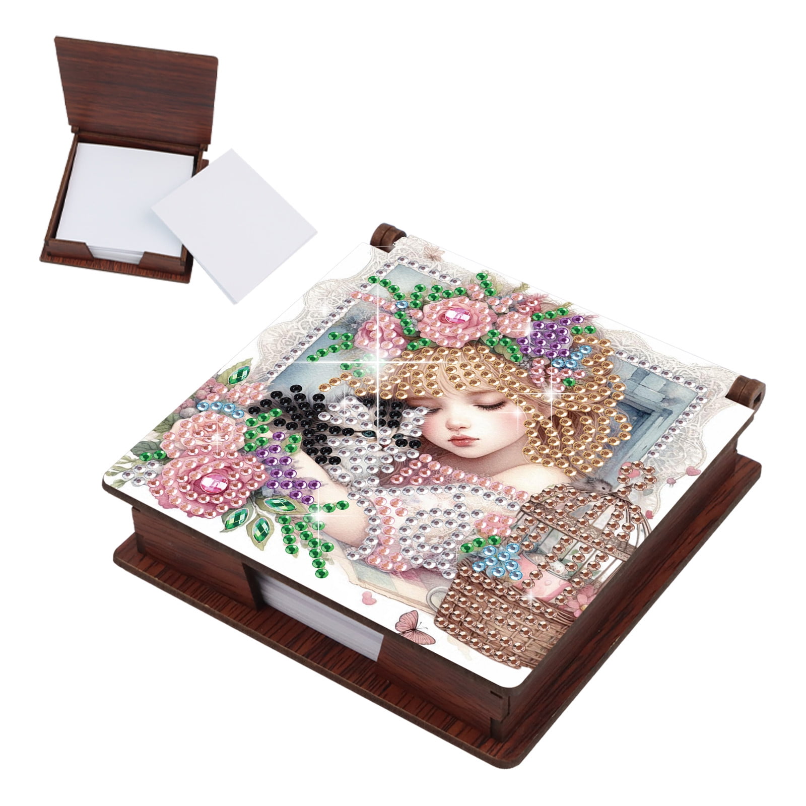DIY Diamond Note Box Diamond Art Painting Creative Design Wooden ...