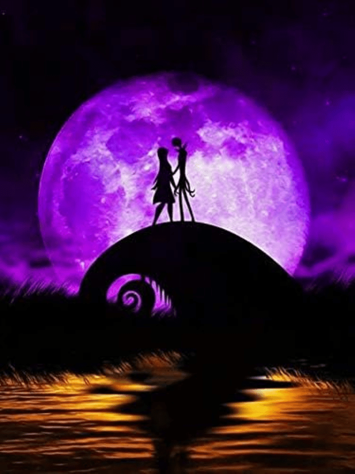 DIY Diamond Painting Jack and Sally Halloween 12x16Inch, Full Round ...