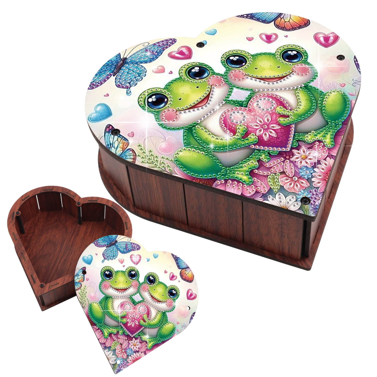 DIY Diamond Painting Kit Storage Box, Lovebird Frog Creative Handmade ...