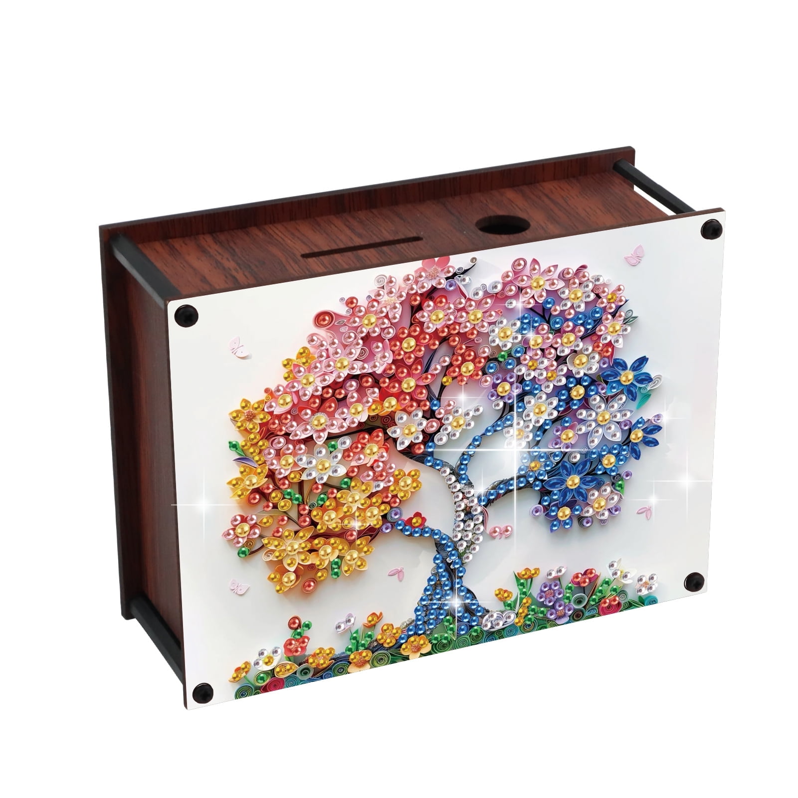 DIY Diamond Painting Money Box Kit, Floral Tree 5D Handcrafted Artistic ...