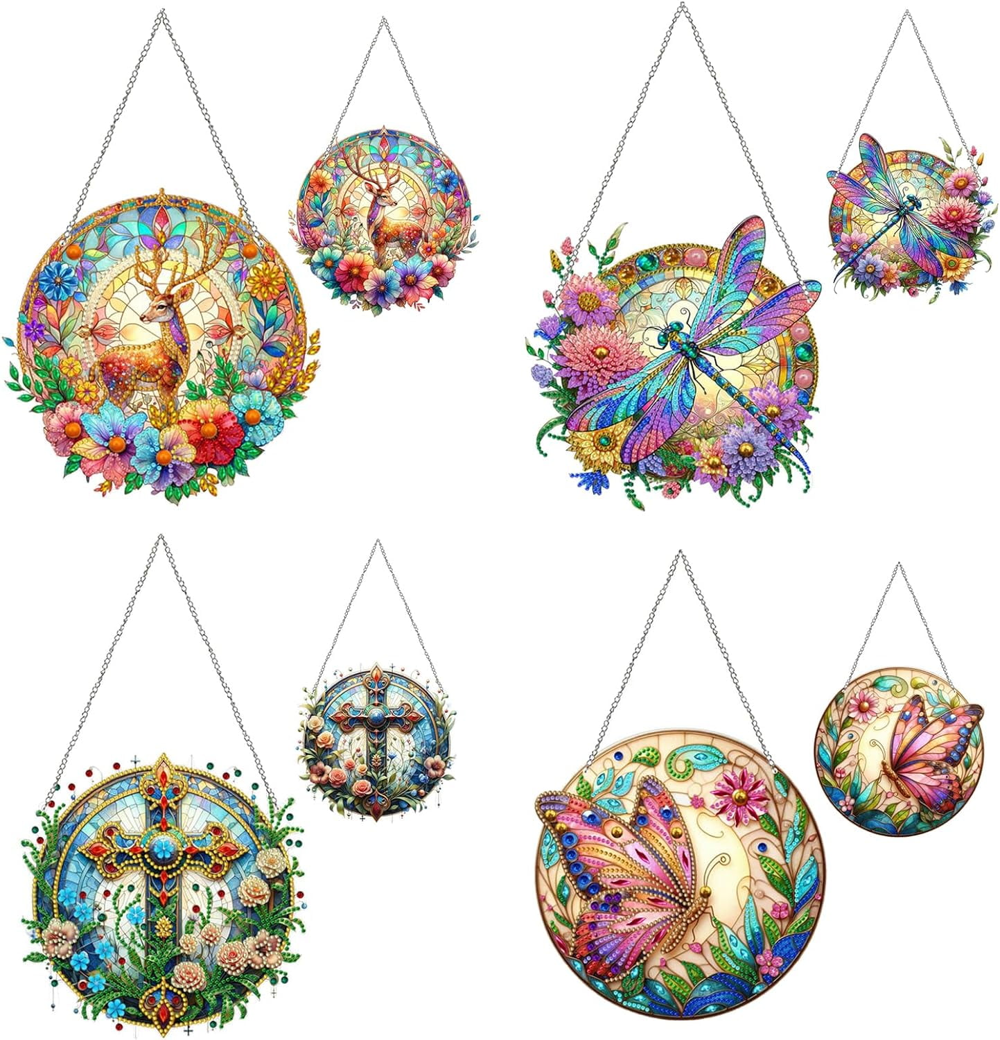 DIY Diamond Pendant Ornament Animal Double-Sided Pattern Special Shaped ...