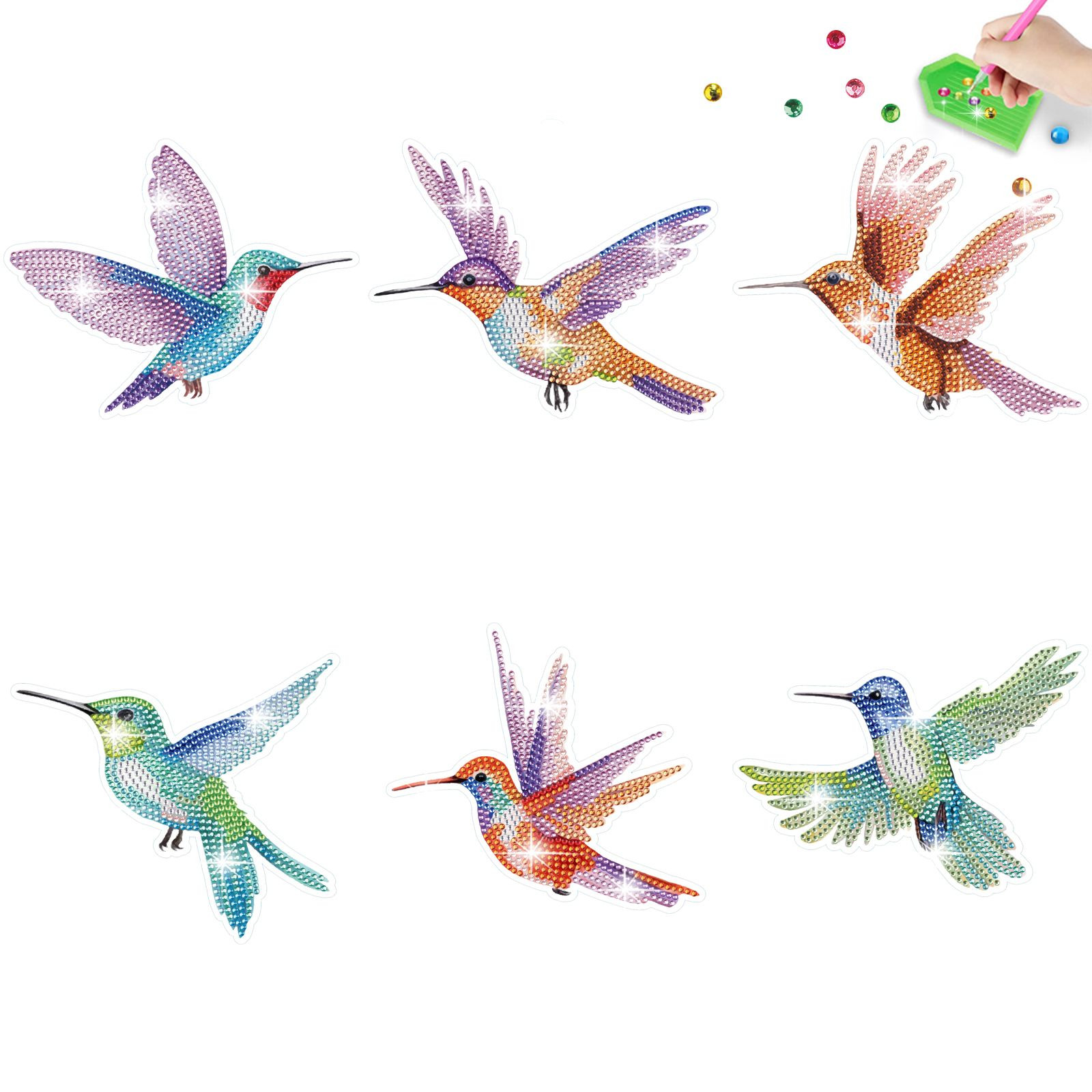 DIY Diamond Stickers, Diamond Art Paintings, Hummingbirds , Creative ...