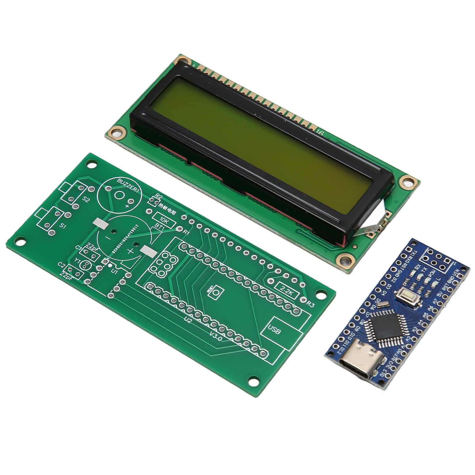 DIY Digital Clock Kit, 3 Alarm Settings USB Charging Digital LED Clock ...