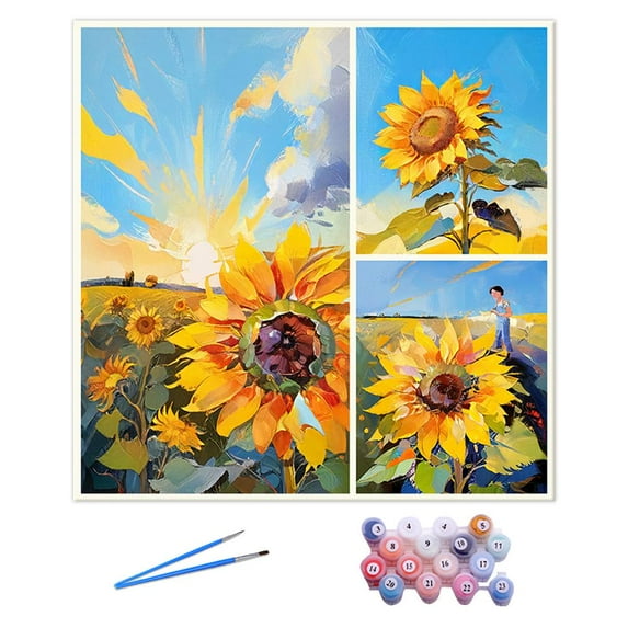 DIY Digital Painting,Colored Oil Painting sunflower Painting Bedroom ...