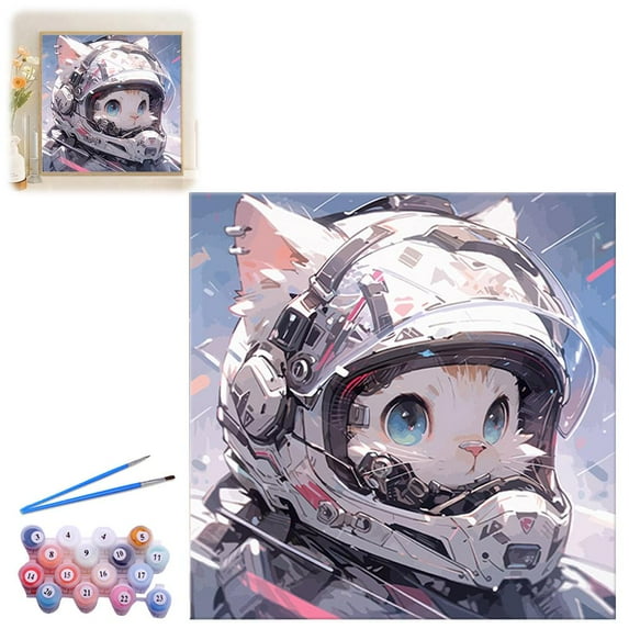 DIY Digital Painting Hand Filled Graffiti Cat Digital Oil Painting ...