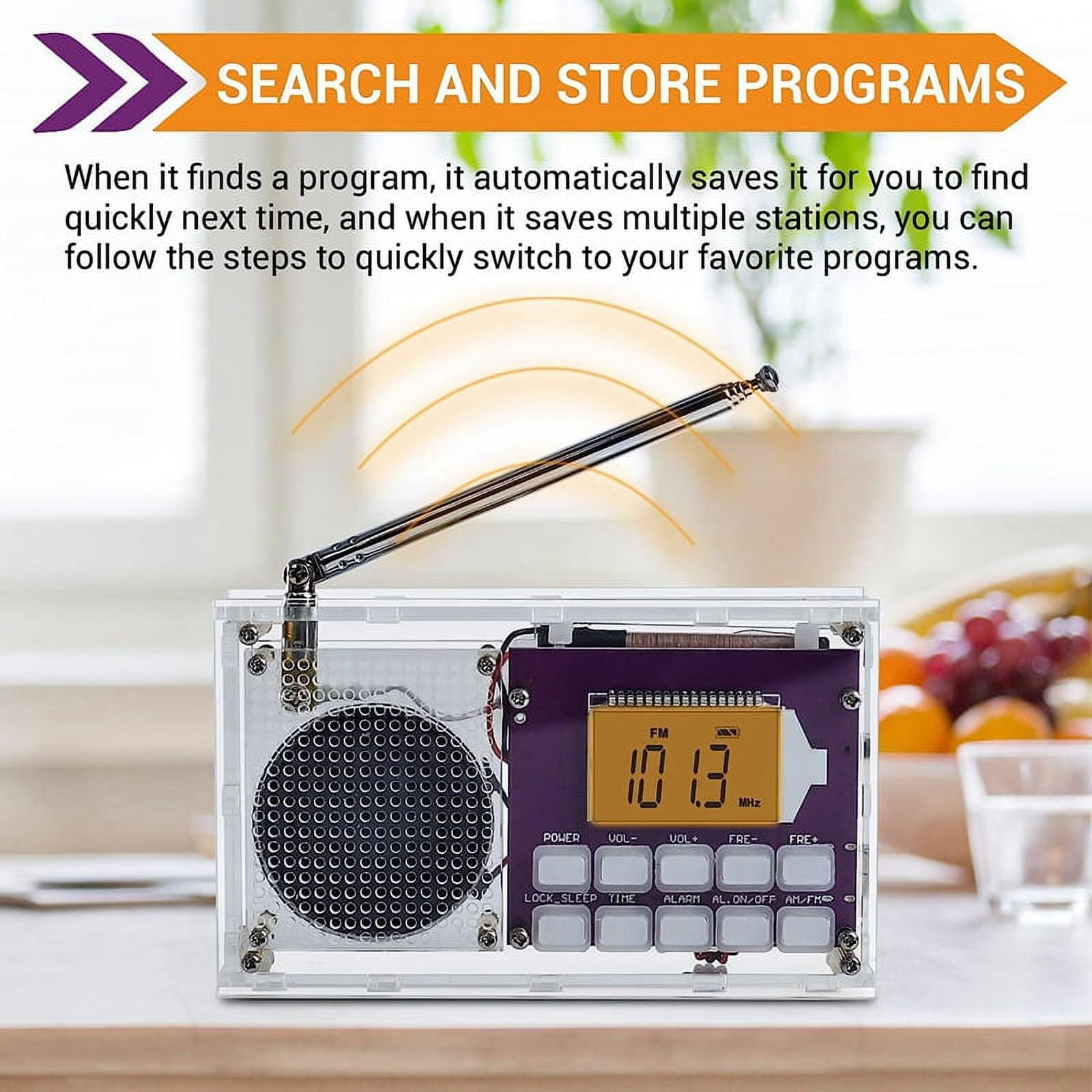 DIY Digital Radio Kit with Clock FM 87-108MHZ Digital Radio LCD Display ...