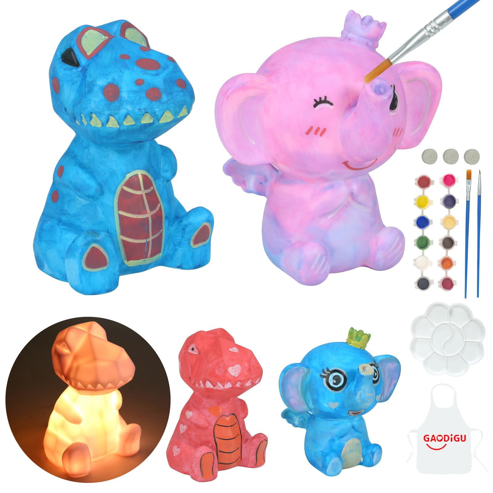 DIY Dinosaur Plush Toy, Paintable Vinyl Figure Craft Kit, Kids Art ...