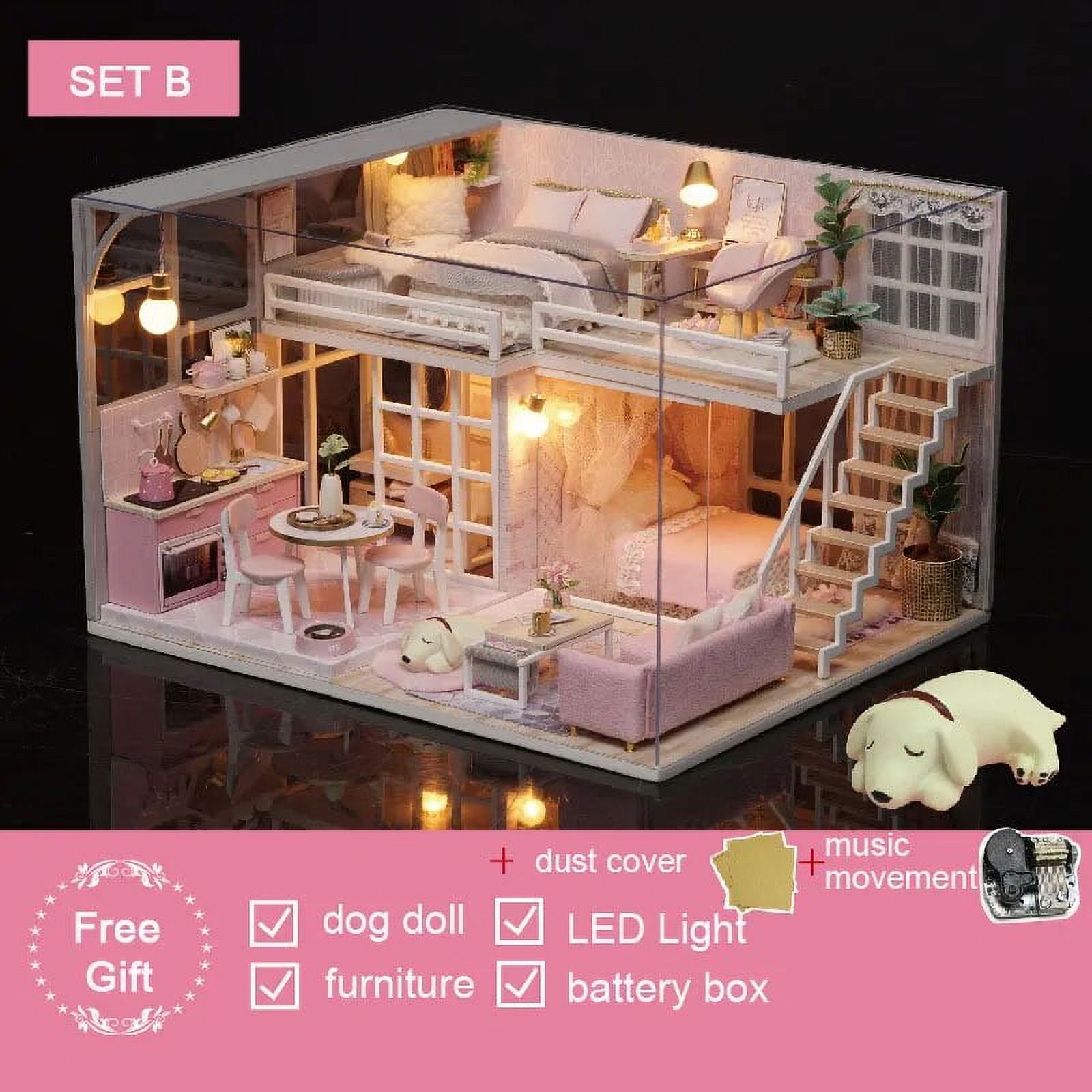 DIY Doll House Wooden Doll Houses Miniature Dollhouse Furniture Kit Diornama Toys Casa for ...