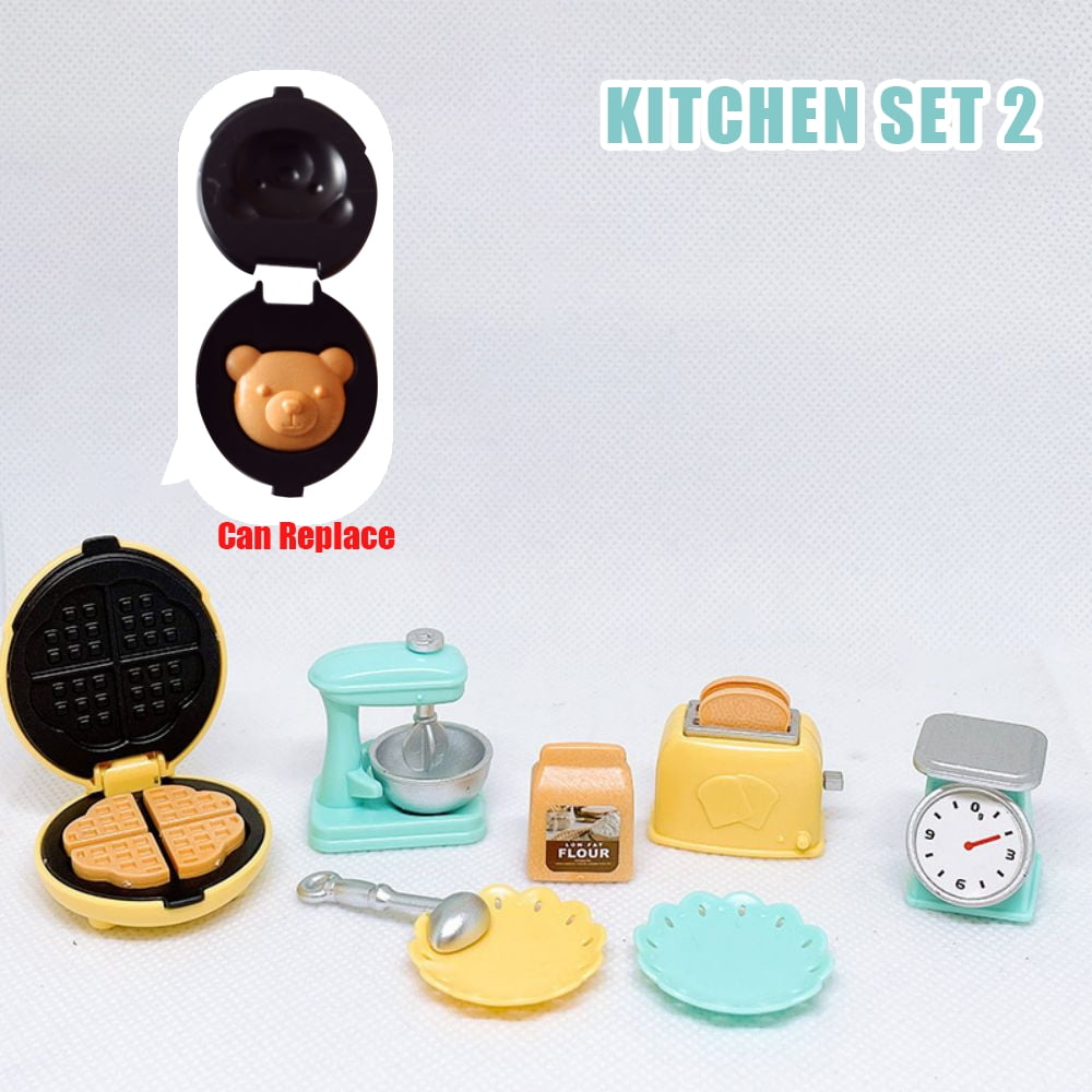 DIY Dollhouse Bear Biscuits 1/12 Miniature Furniture Toaster Oven Mixer ...