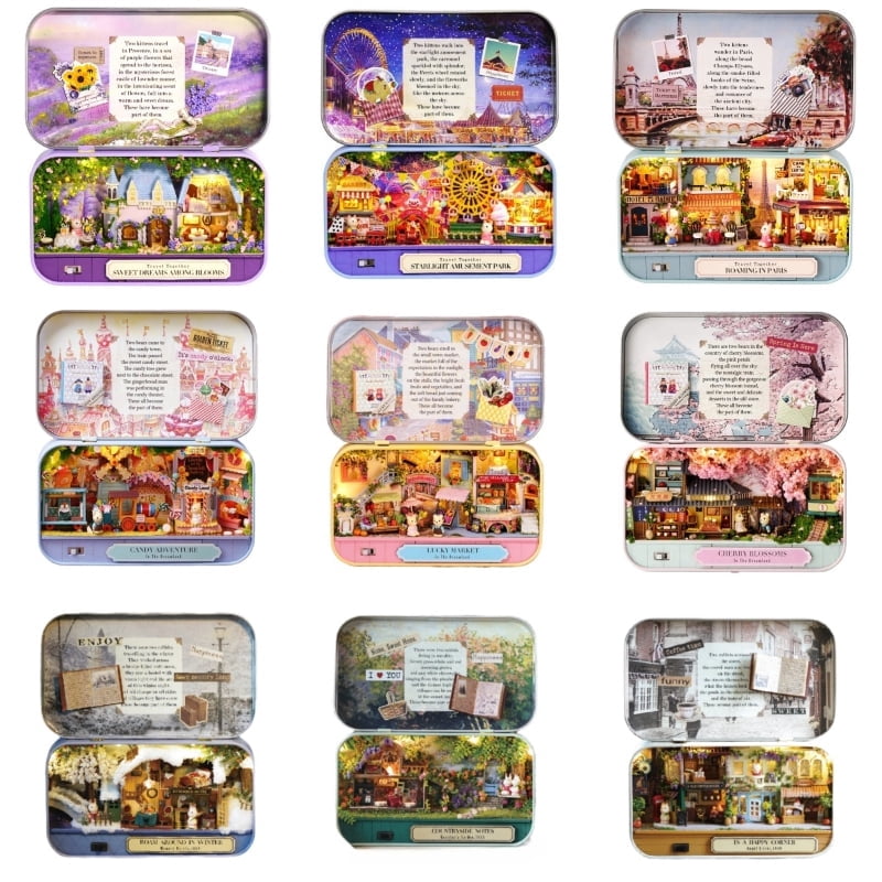 DIY Dollhouse Miniature House Kit , Miniature Dollhouse Box Theater Kit ...