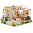 DIY Dollhouse Miniature Wooden Furniture Kit, Doll House Kit with Dust ...