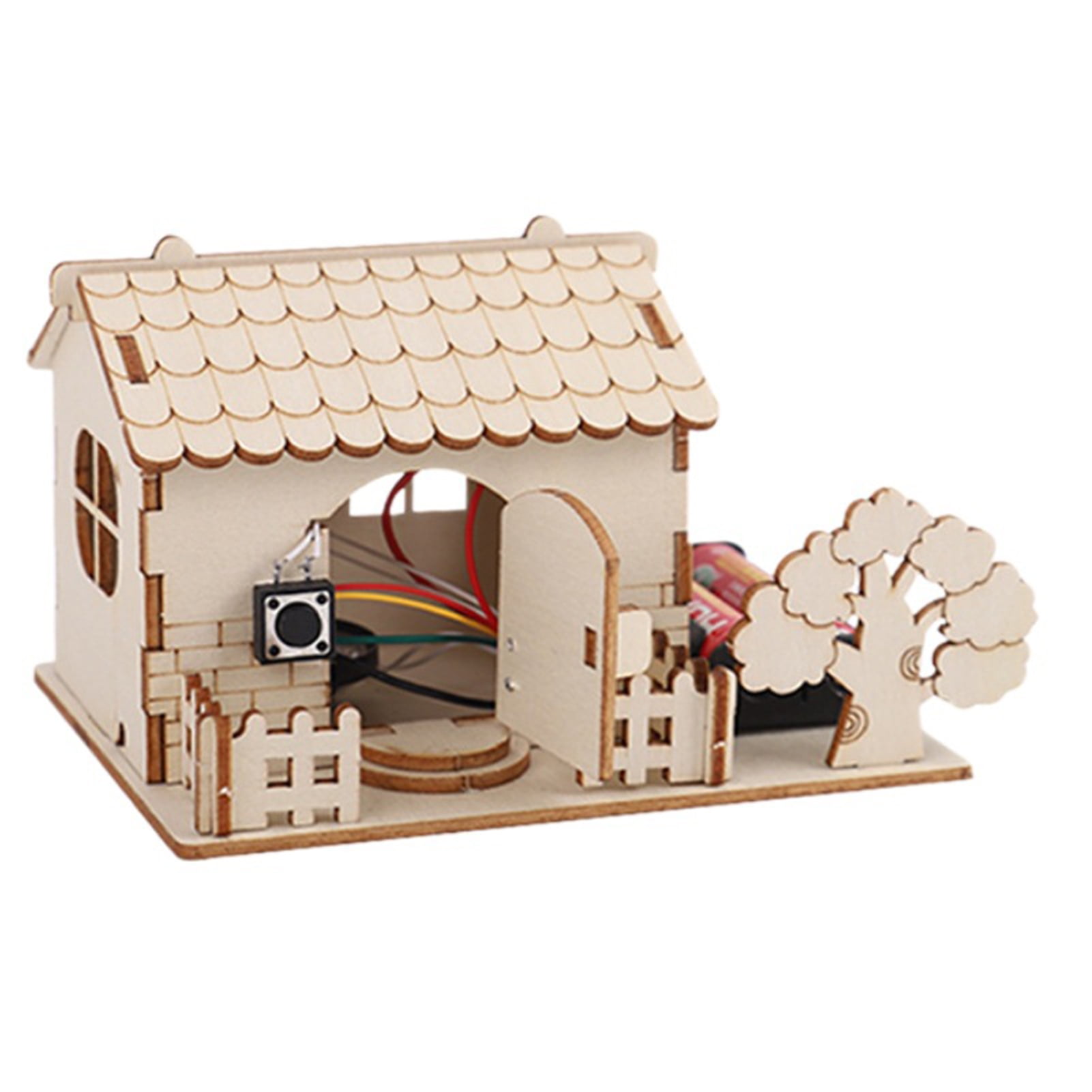 DIY Doorbell STEM Kit Wooden Circuit Science Project No-Solder Electronics Learning Toy ...