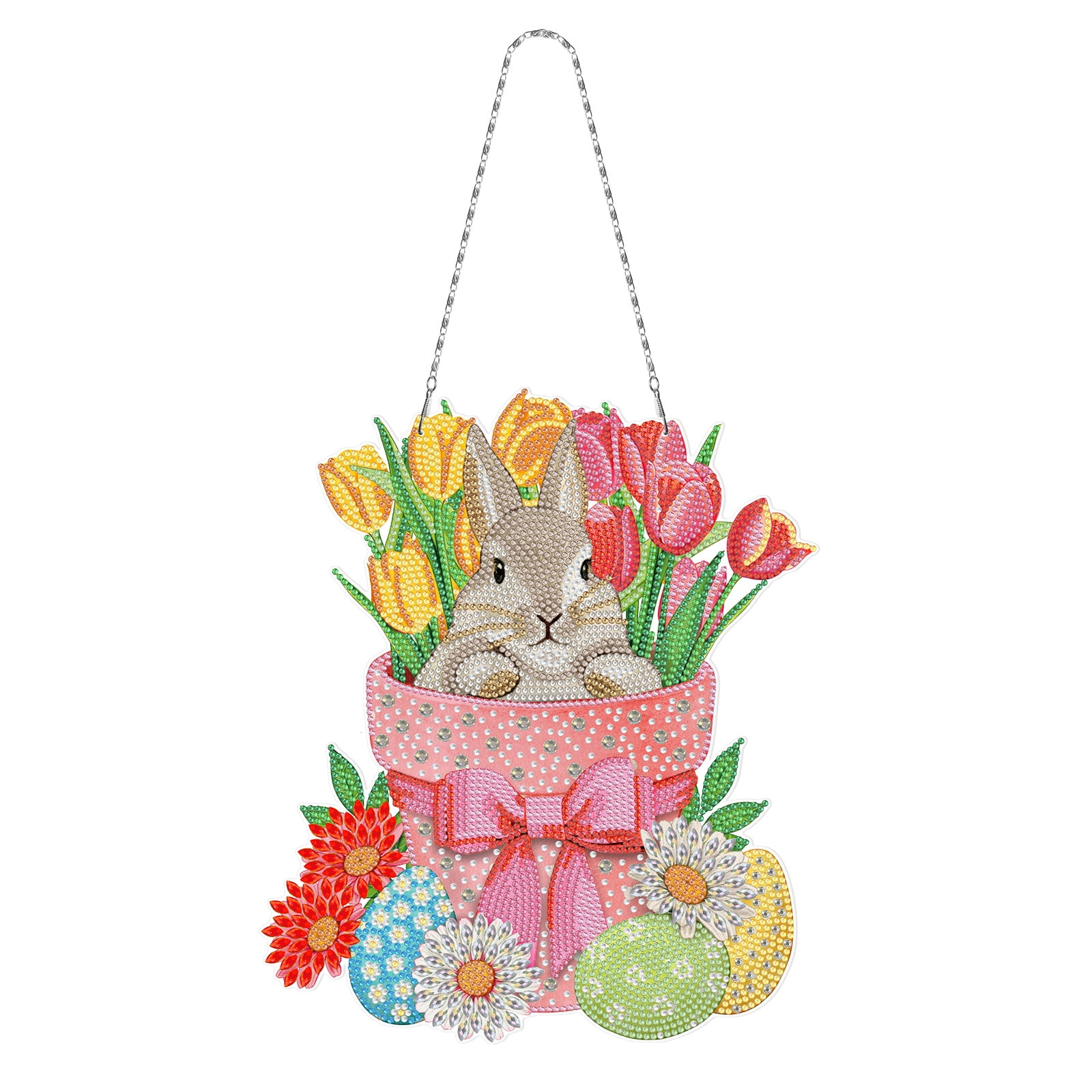 DIY Dot Diamond Art Pendant Diamond Art Painting Easter Bunny Egg Home ...