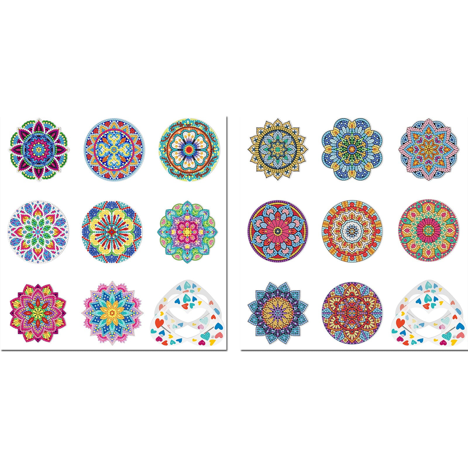 DIY Dot Diamond Coaster Diamond Art Painting Mandala Design Coaster 2PS ...