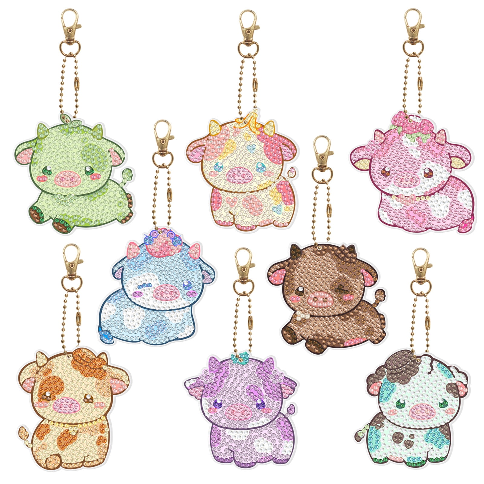 DIY Dot Diamond Keychain Diamond Art Painting Creative Cartoon Pattern ...