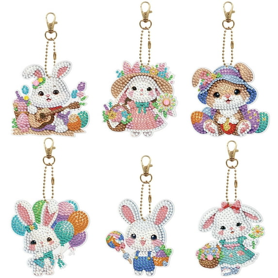 DIY Dot Diamond Keychain Diamond Art Painting Creative Cartoon Pattern ...