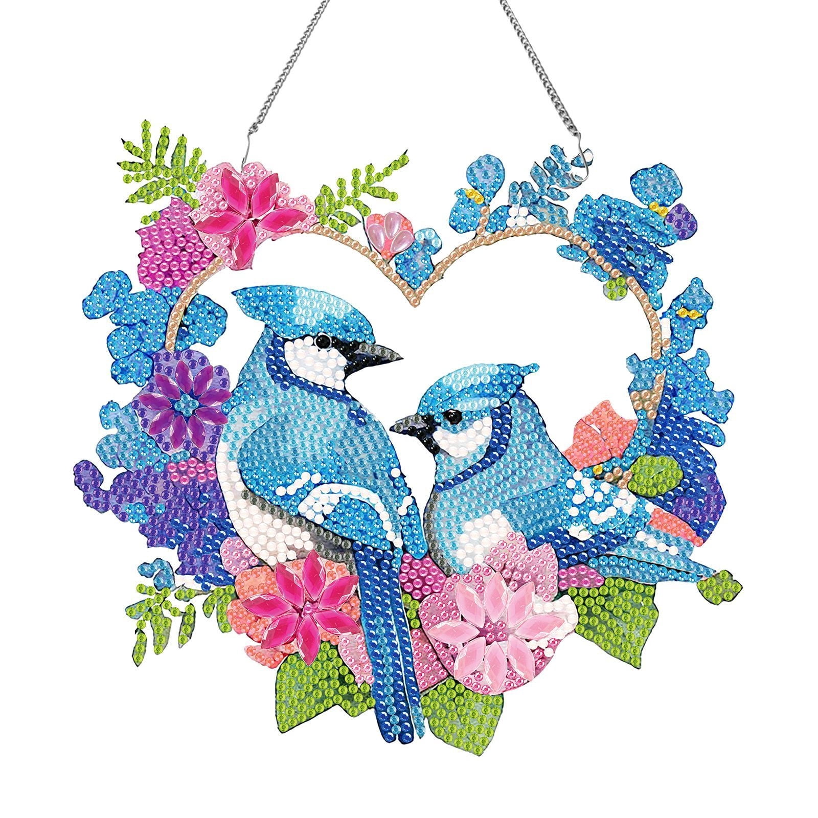DIY Dot Diamond Pendant Diamond Art Painting Couple Bird Home ...